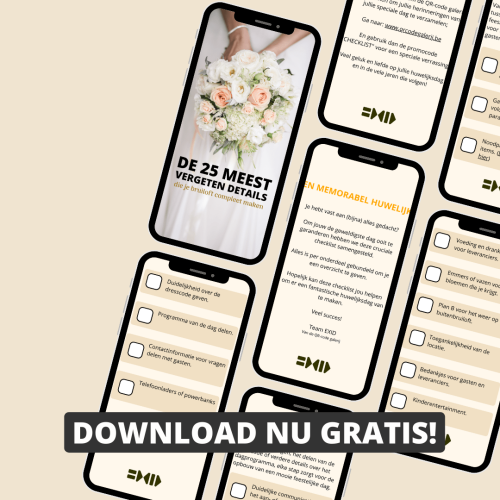 De 25 meest vergeten details die je bruiloft compleet maken - EXID